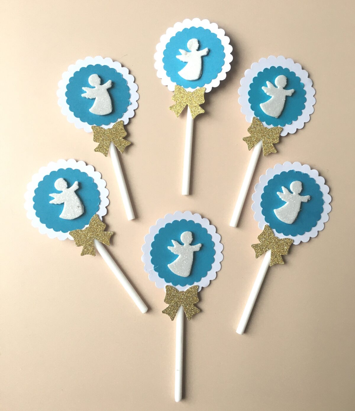 Topper para Cupcake – Angel blanco – – La Alacena del Pastelero