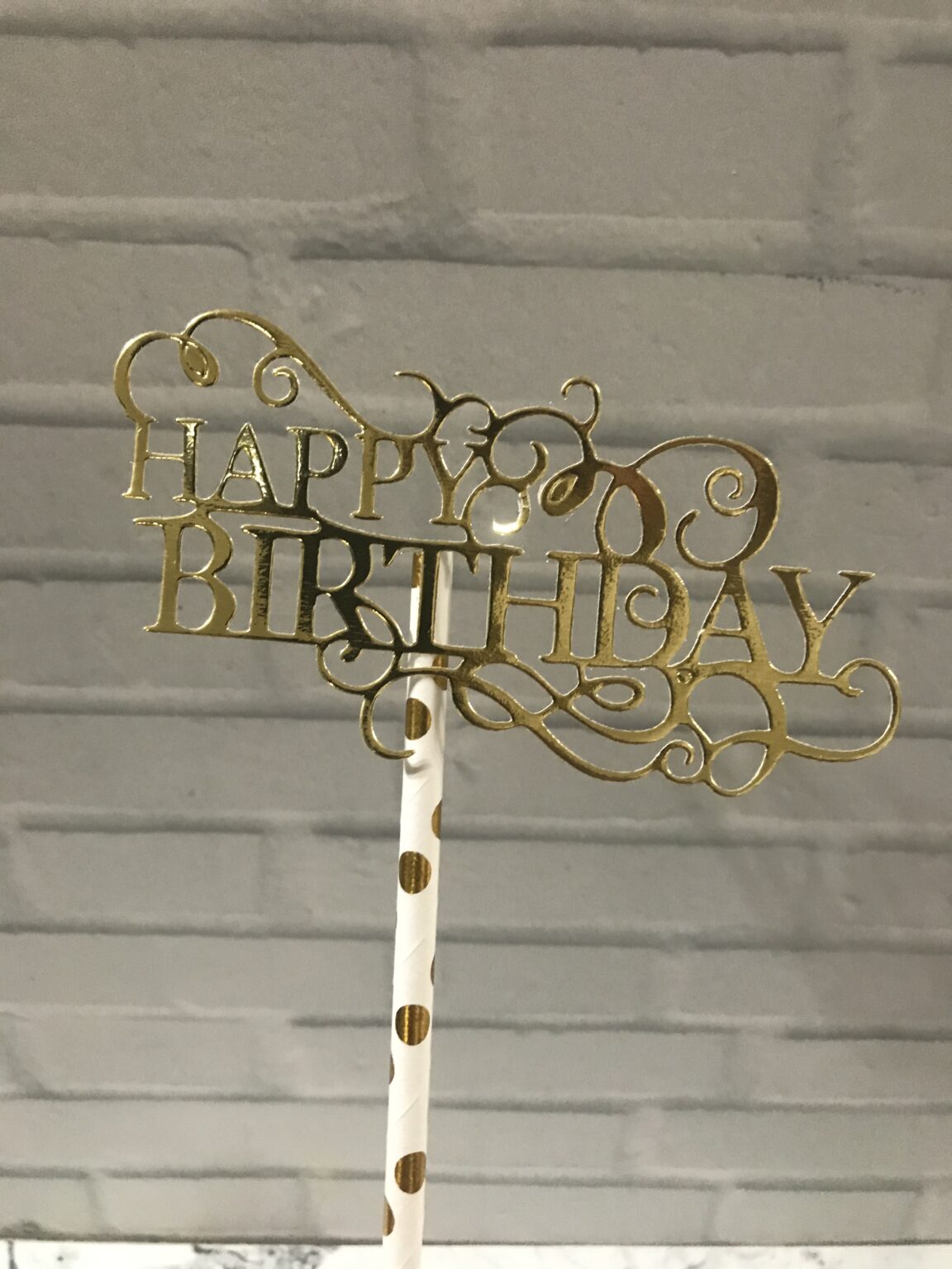 Topper Happy Birthday Dorado para torta – La Alacena del Pastelero
